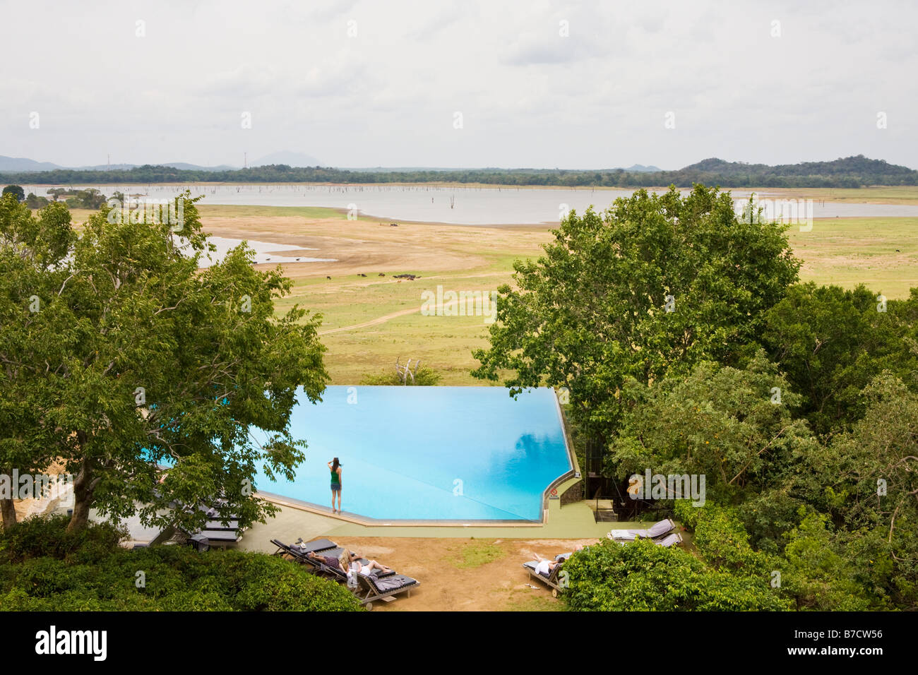 Overlooking the main swimming pool at The Heritance Kandalama Hotel in ...