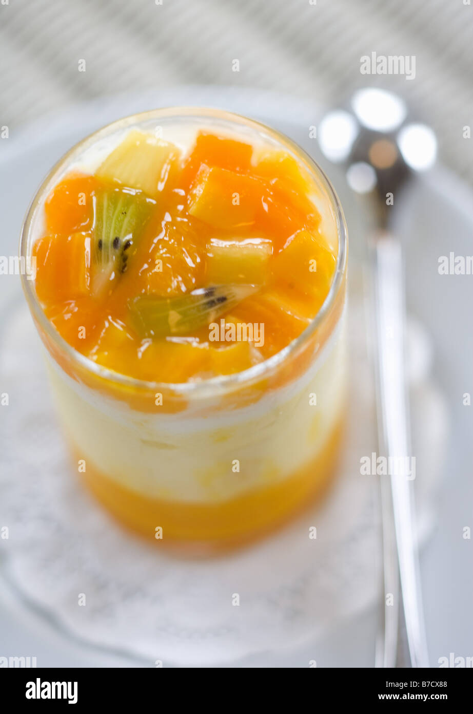 Layered dessert with mango and coconut Stock Photo - Alamy