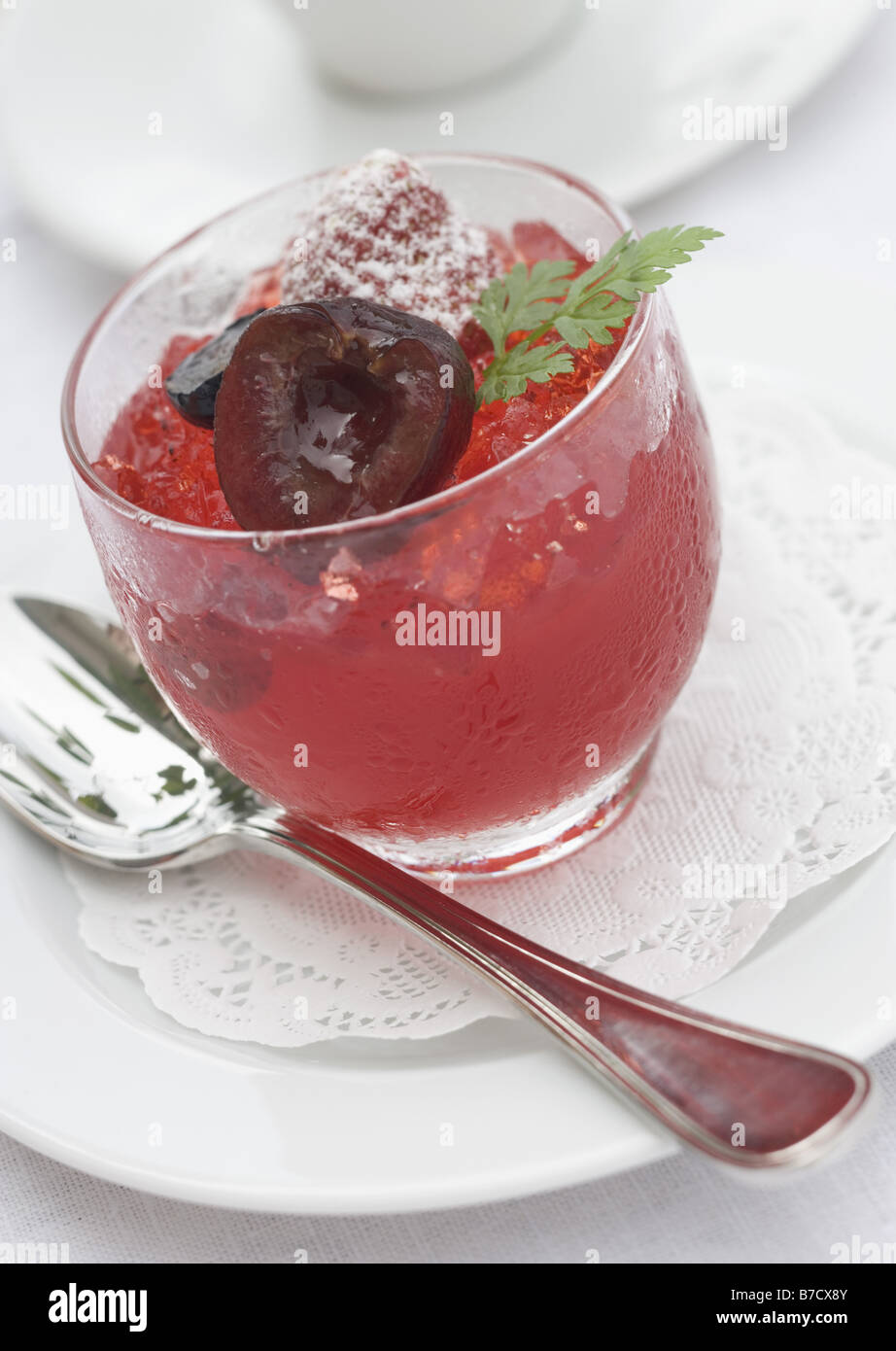 Red wine jelly with berries Stock Photo - Alamy