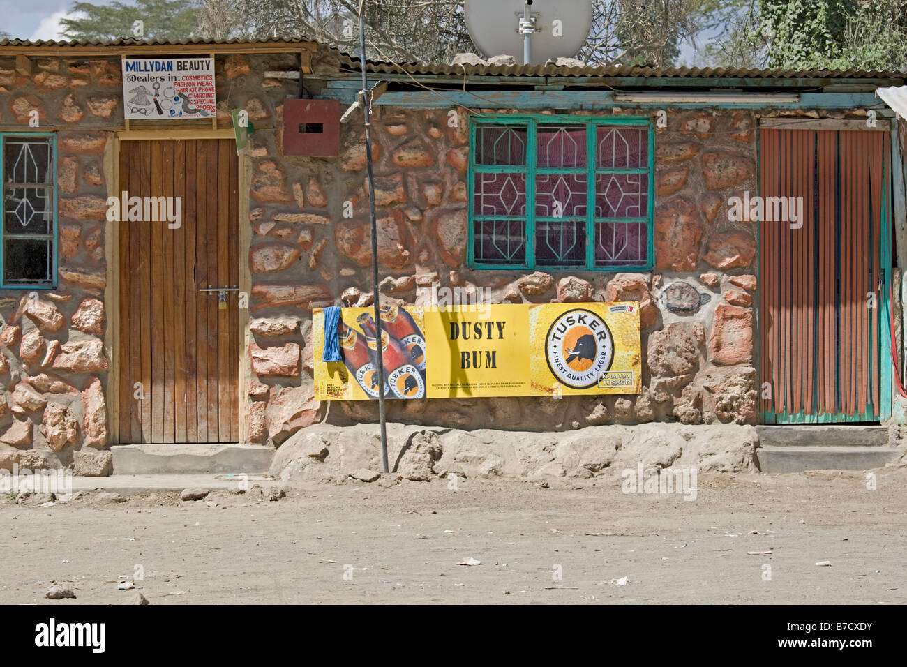 Dusty Bum beer hall and duka Lake Naivasha Kenya Stock Photo - Alamy