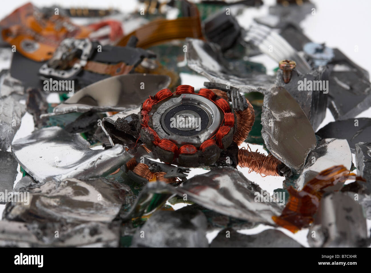 pile of shredded computer hard drive material Stock Photo - Alamy