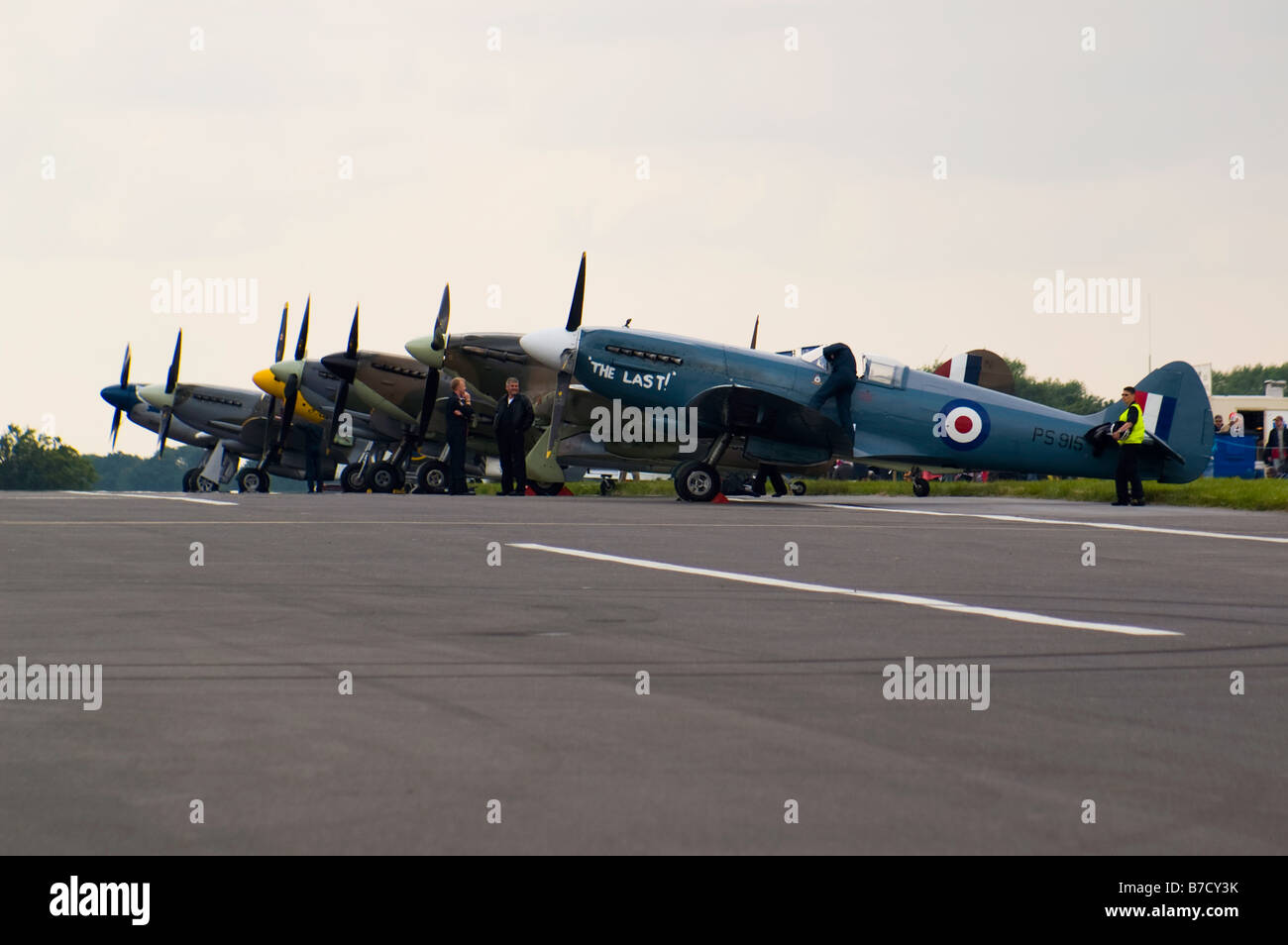 World War 2 fighter airplanes on the runway at Biggin Hill Airshow ...