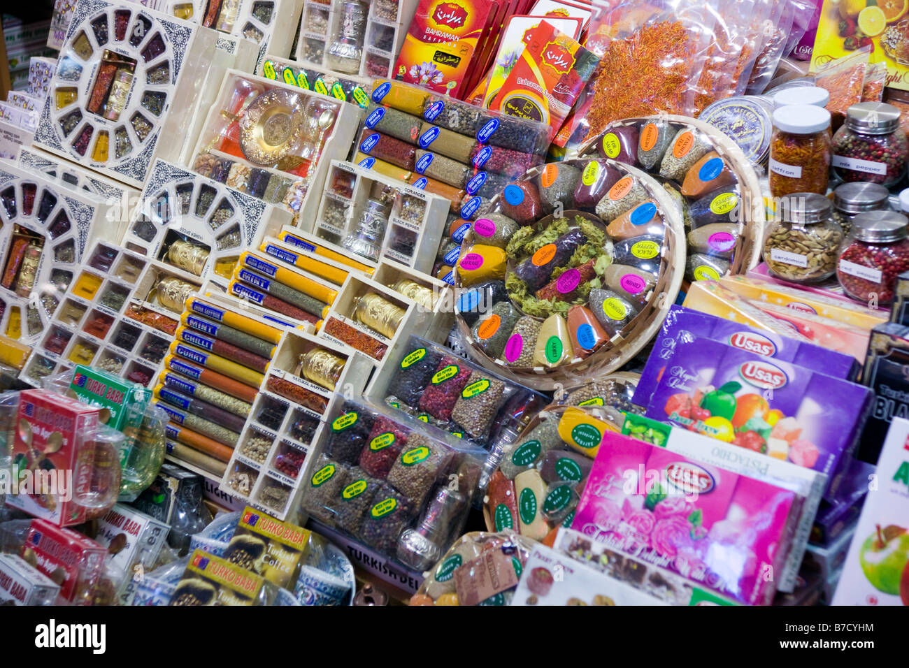 A selection of Turkish tea for sale in the Grand Bazaar, Istanbul ...