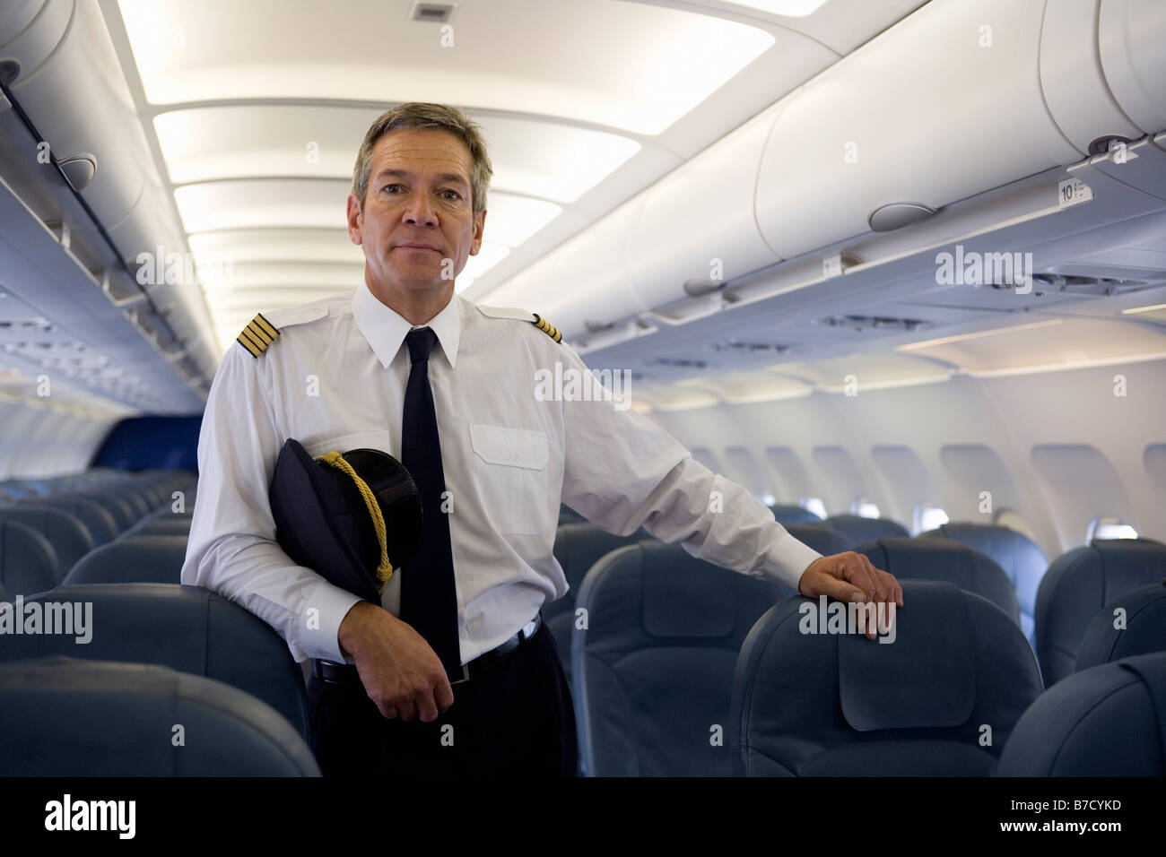 Interior view in aeroplane cabin hi-res stock photography and images ...