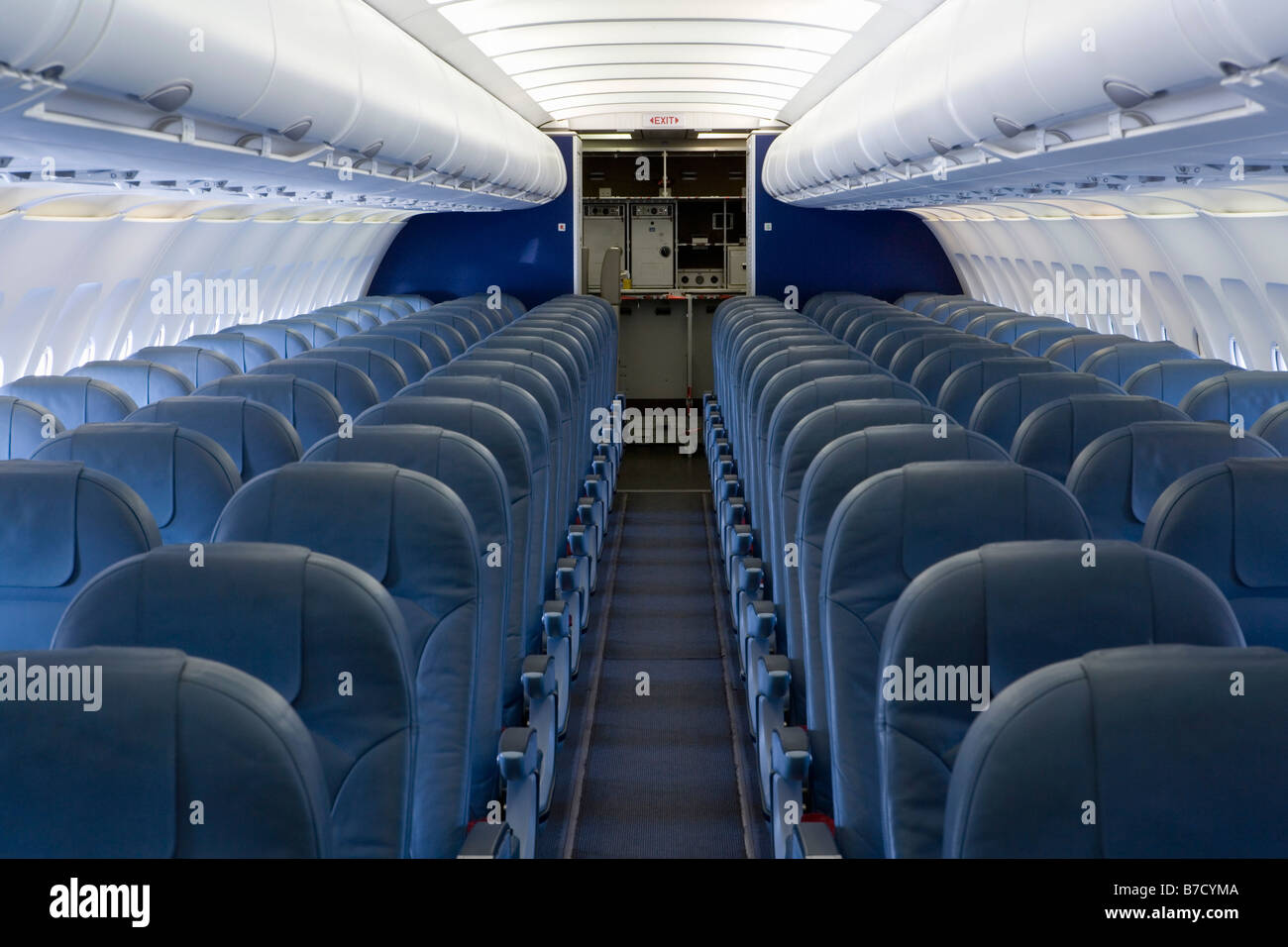 The empty cabin of an airplane Stock Photo - Alamy