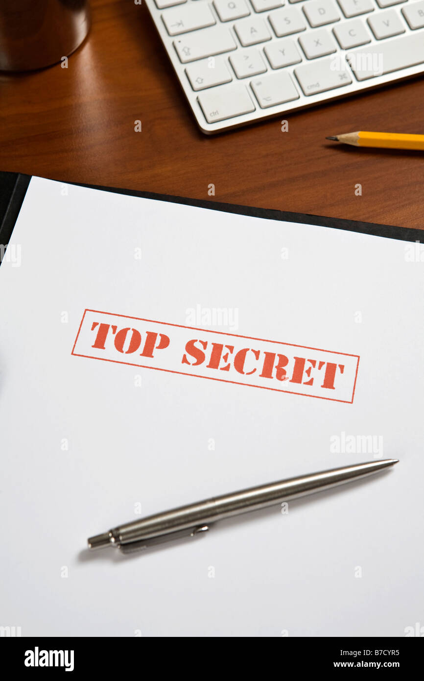 Top Secret document on a desk Stock Photo - Alamy