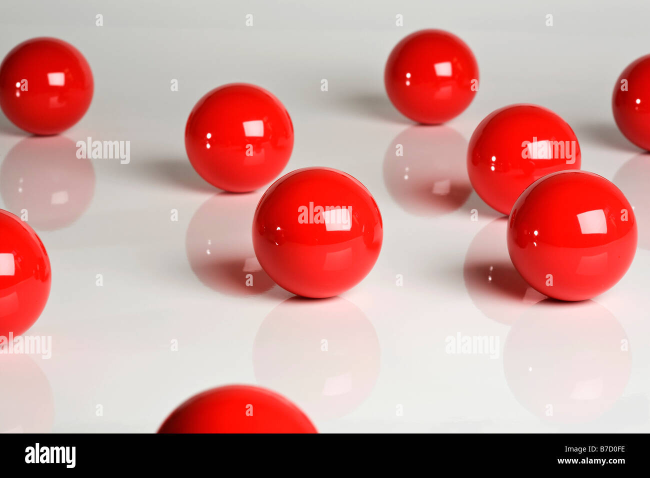 Scattered snooker balls Stock Photo - Alamy