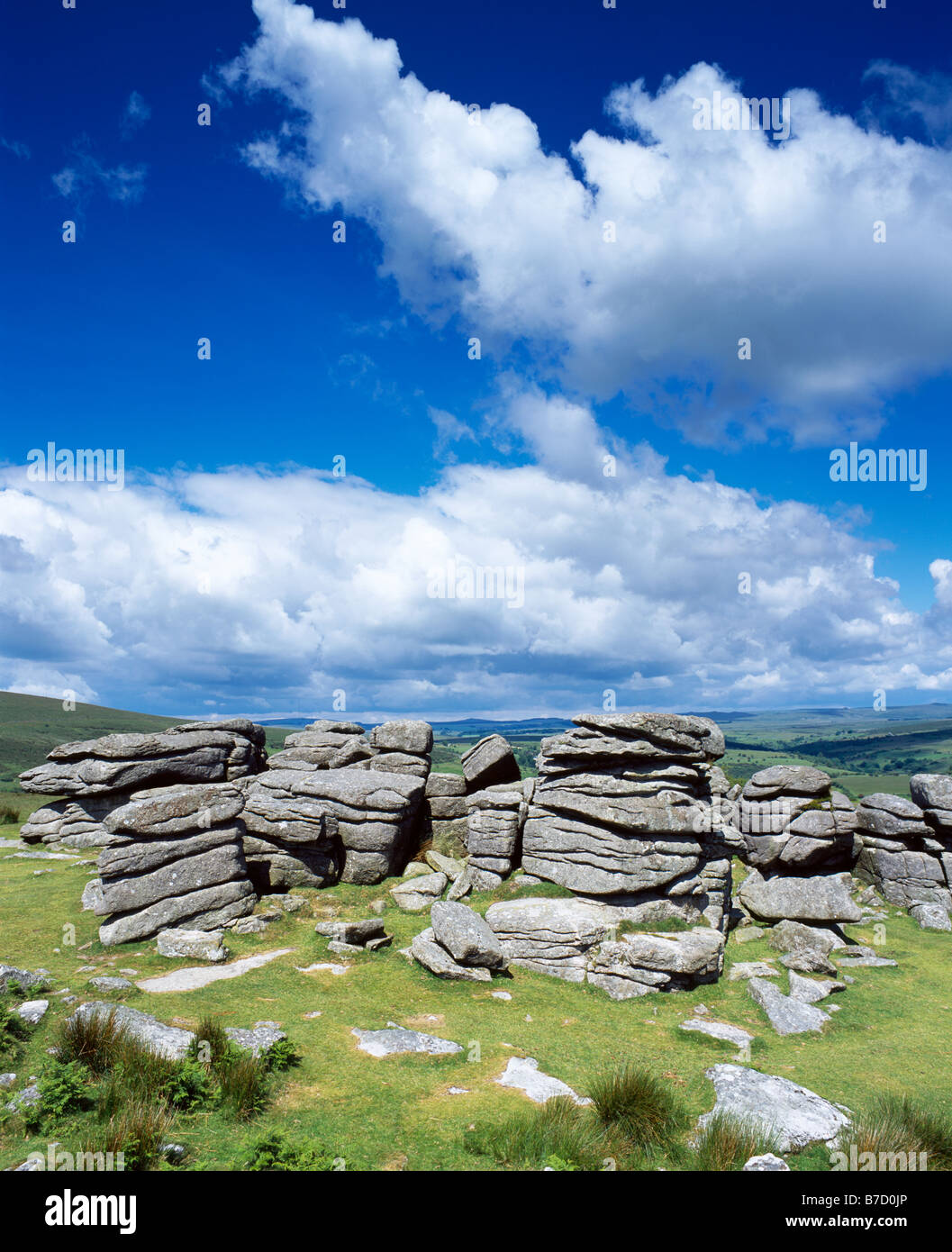 Combestone Tor in the Dartmoor National Park near Hexworthy, Devon ...