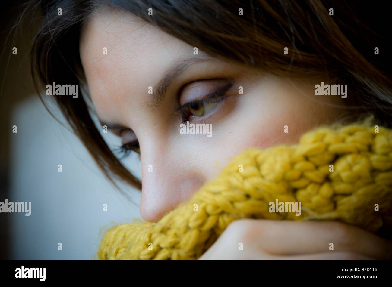 Eyes of thoughtful girl Stock Photo - Alamy