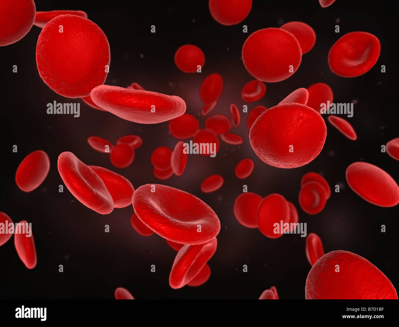3D computer graphic of human red blood cells Stock Photo - Alamy