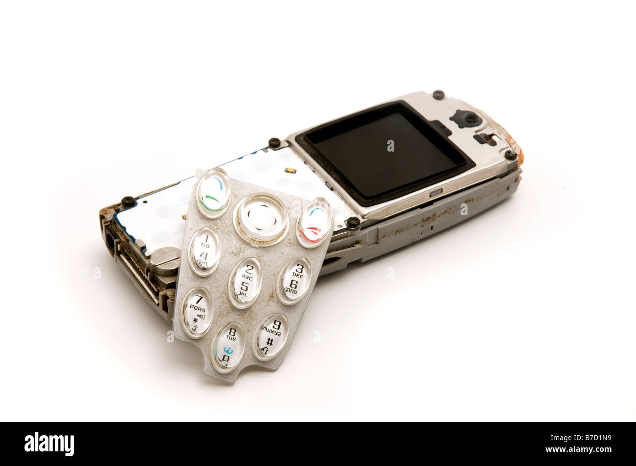 Broken mobile on a white background Stock Photo - Alamy