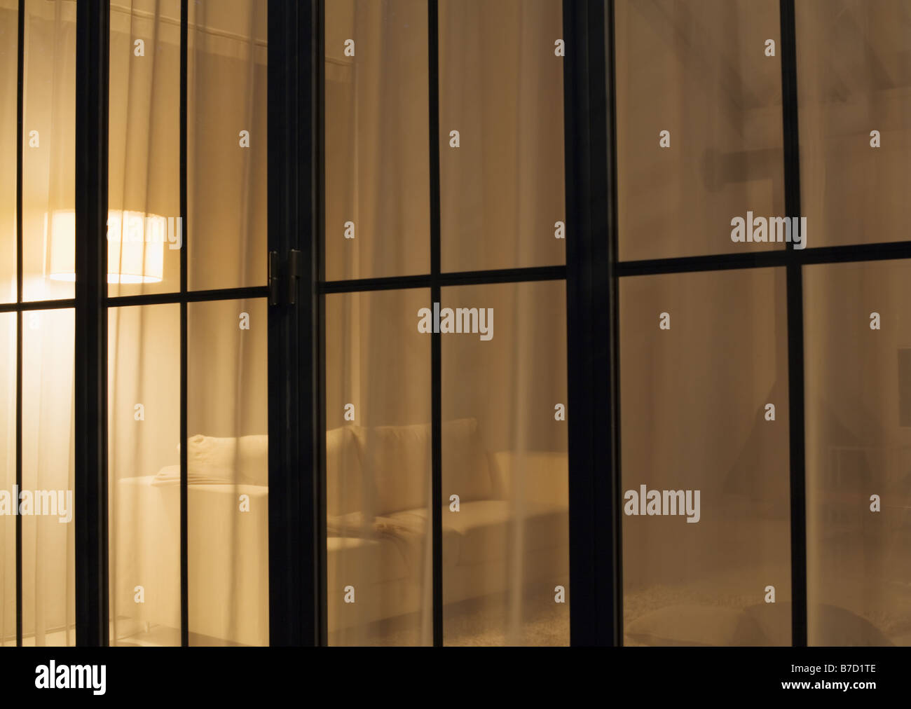 Curtains behind window Stock Photo - Alamy