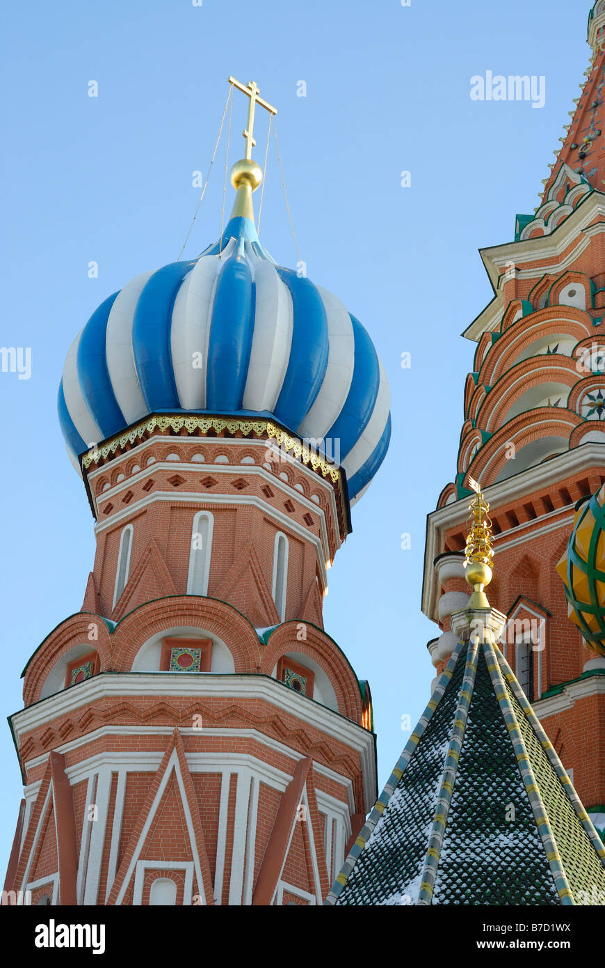 Dome of famous Moscow orthodox St Basil cathedral Moscow Russia Stock ...