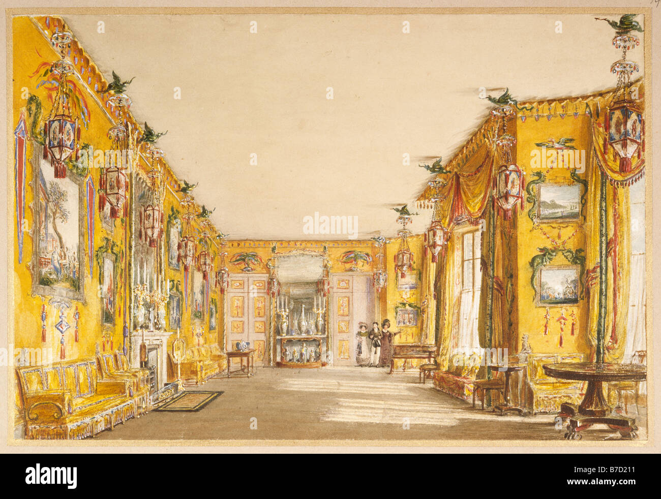Brighton Pavilion Yellow Drawing Room Stock Photo - Alamy