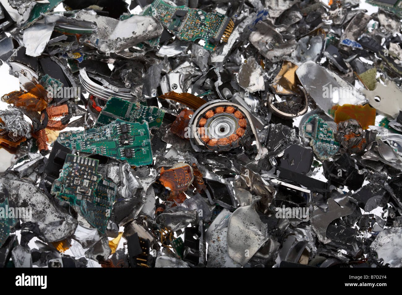 pile of shredded computer hard drive material Stock Photo - Alamy