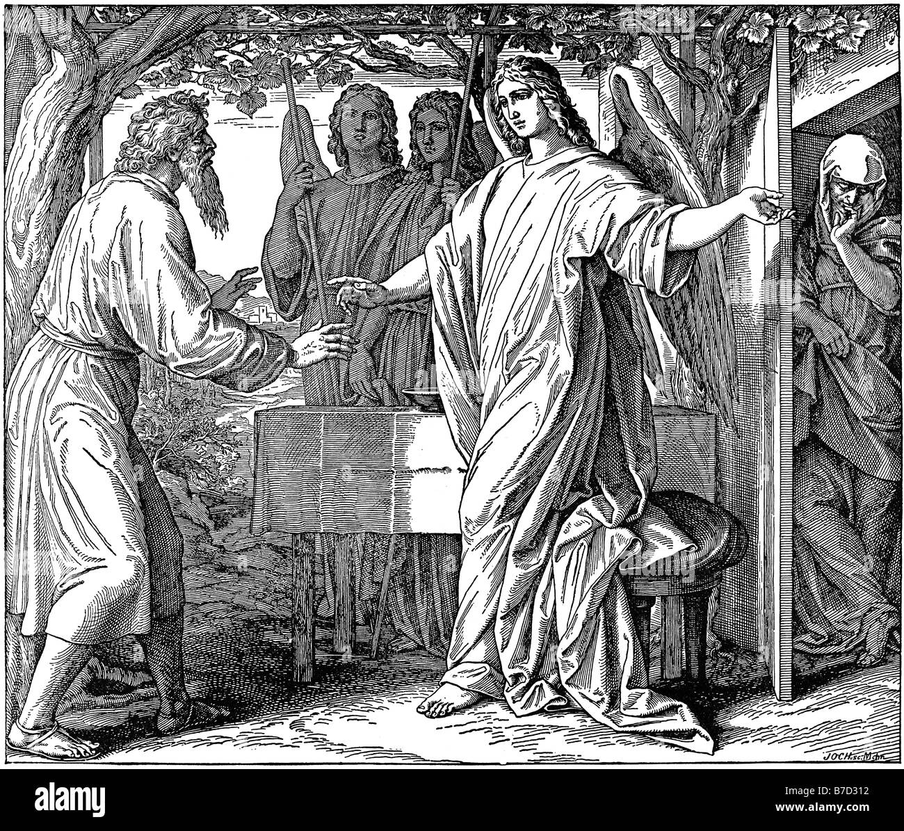 The three guests in the plains of Mamre Stock Photo - Alamy