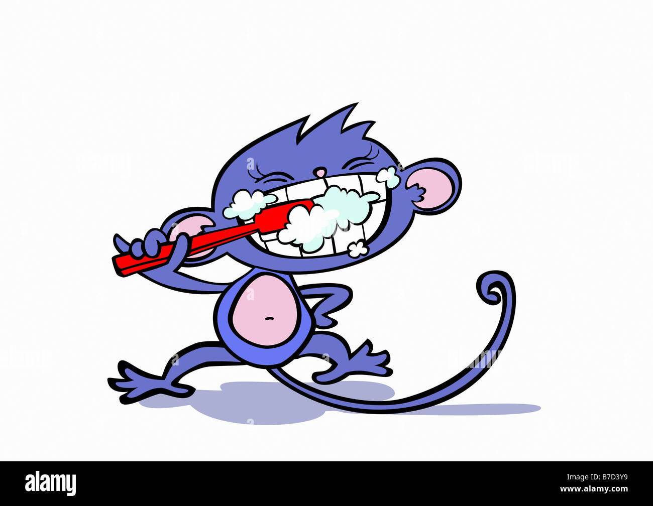 A purple mouse brushing its teeth Stock Photo - Alamy