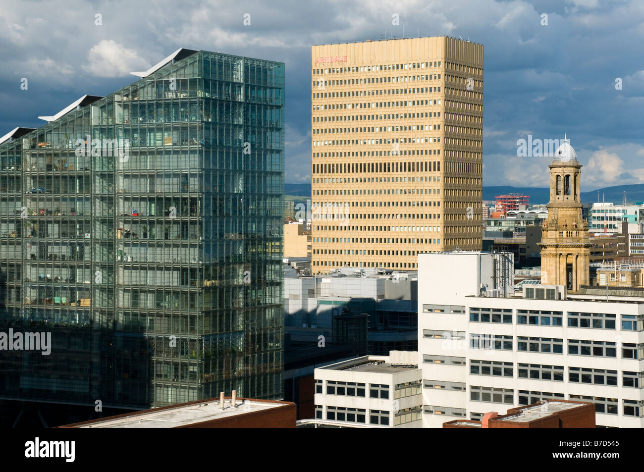 High level view of the No 1 Deansgate building and the Arndale Centre ...