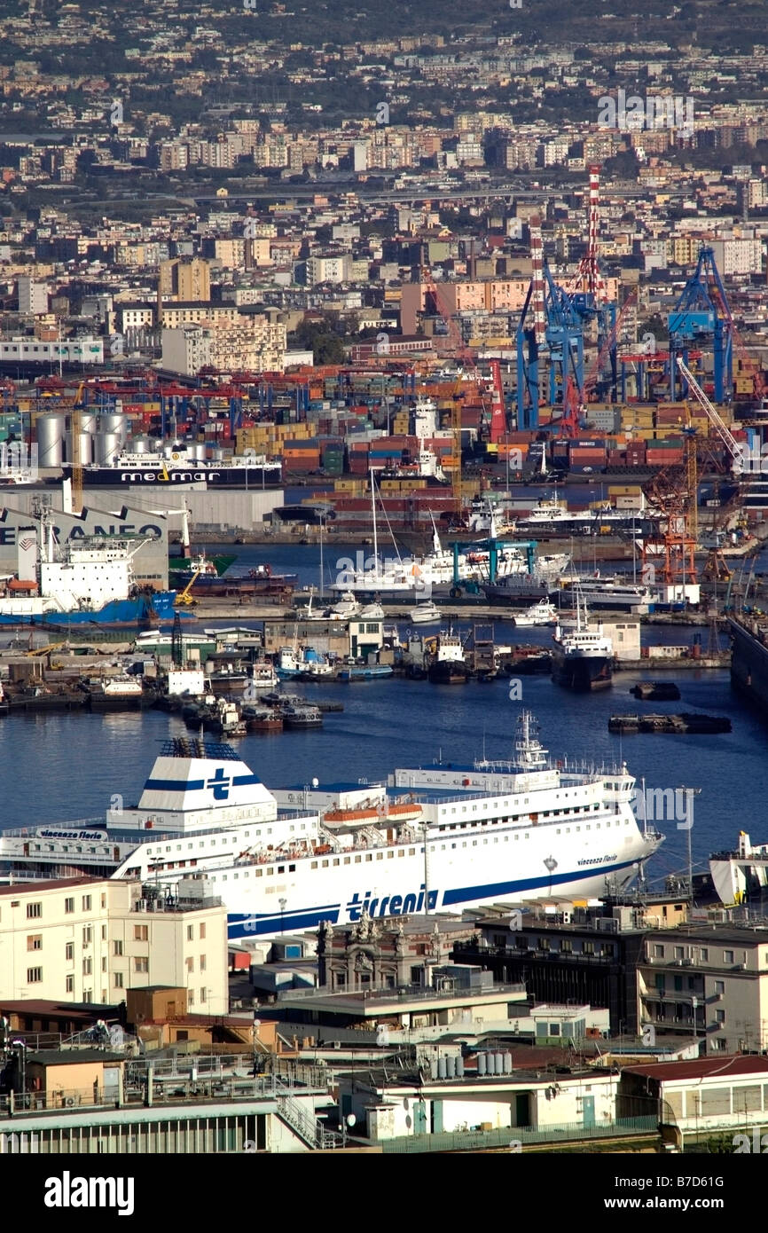 Commercial harbour with shipyard, Naples, Campania, Italy Stock Photo ...