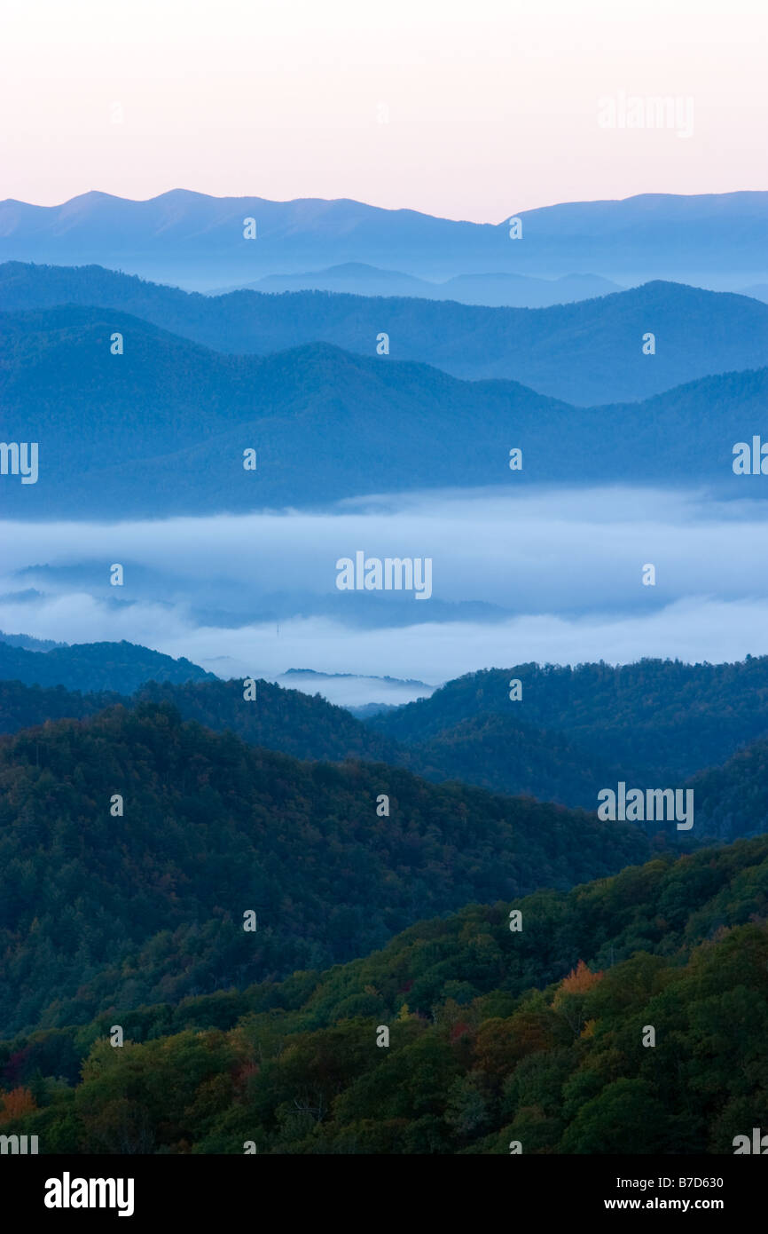 Smoke Filled Valley in the Great Smoky Mountains Stock Photo - Alamy