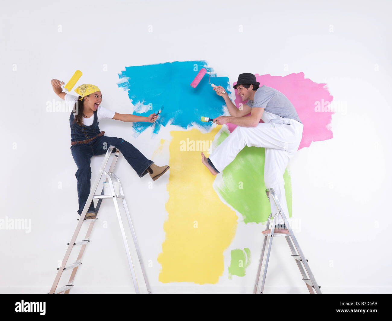 Two step ladders hi-res stock photography and images - Alamy