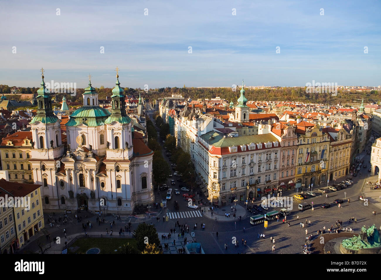 Cityscape, St. Nichola church, Staromestska square, Prague, Czech ...