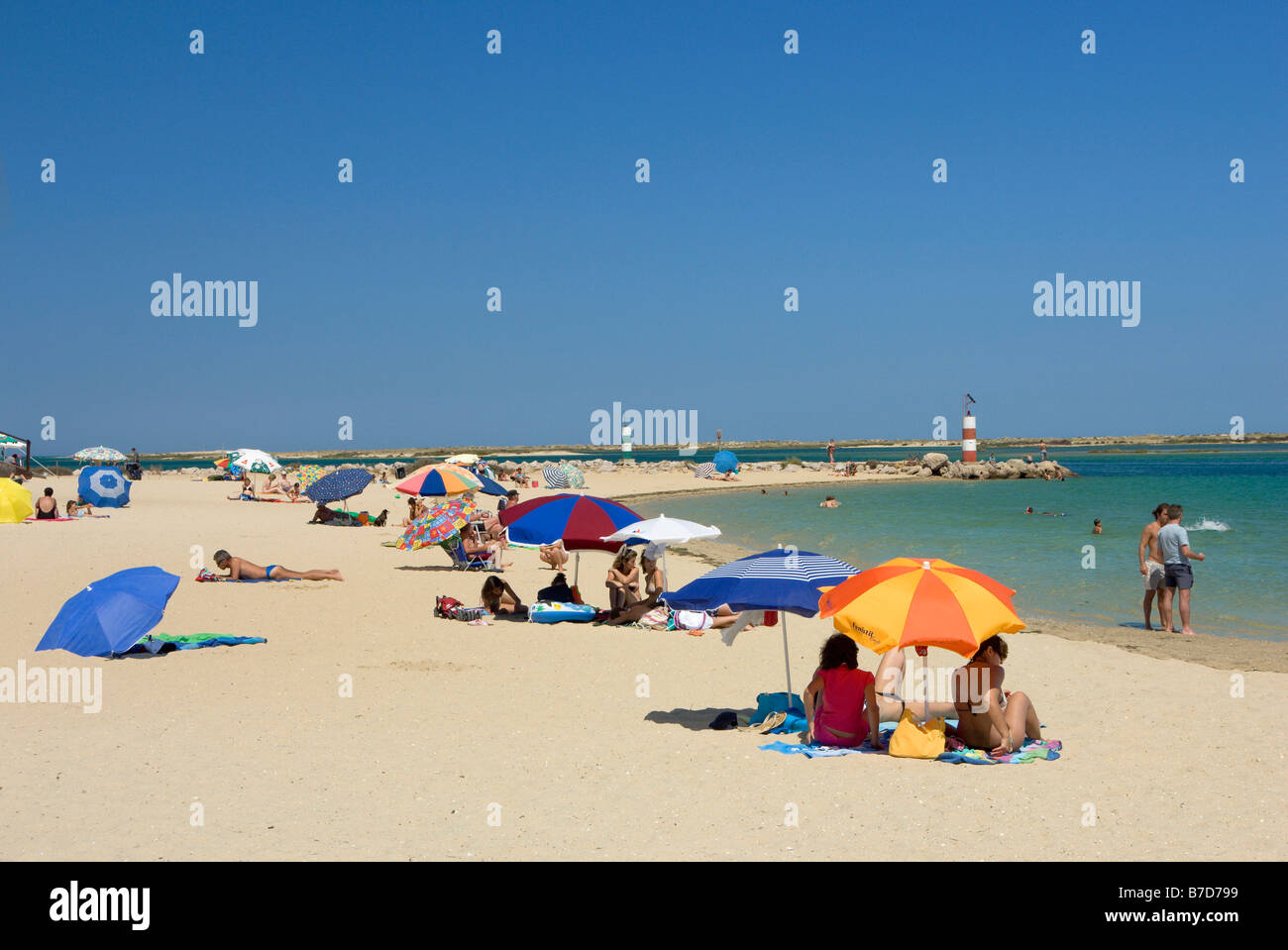 Eastern Algarve, Fuseta Beach In Summer Stock Photo - Alamy