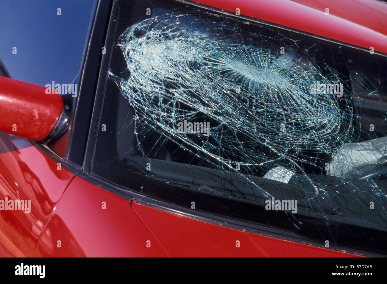broken auto windshield Stock Photo - Alamy