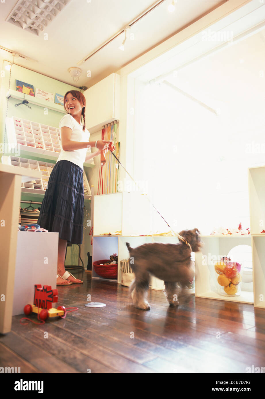 Shopping with dog Stock Photo - Alamy