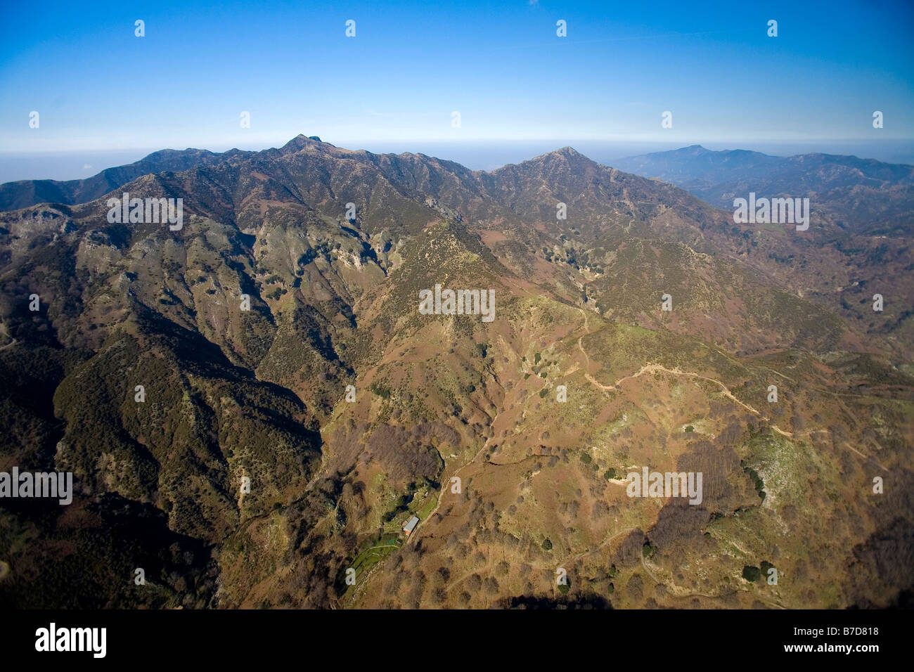 Aerial view of Monti Peloritani near Monforte San Giorgio, Sicily ...