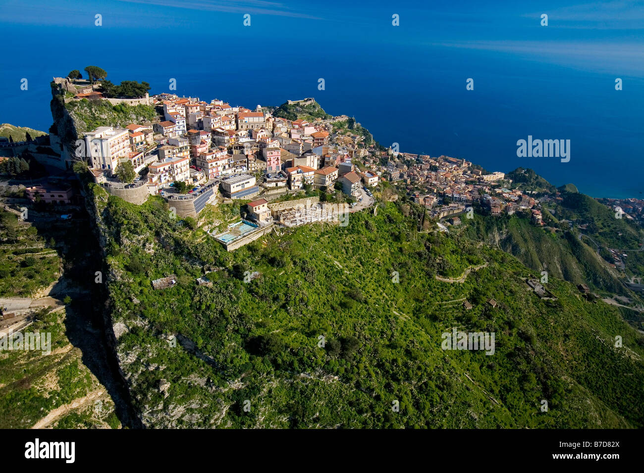 Aerial view, Castelmola, Sicily, Italy Stock Photo: 21804690 - Alamy