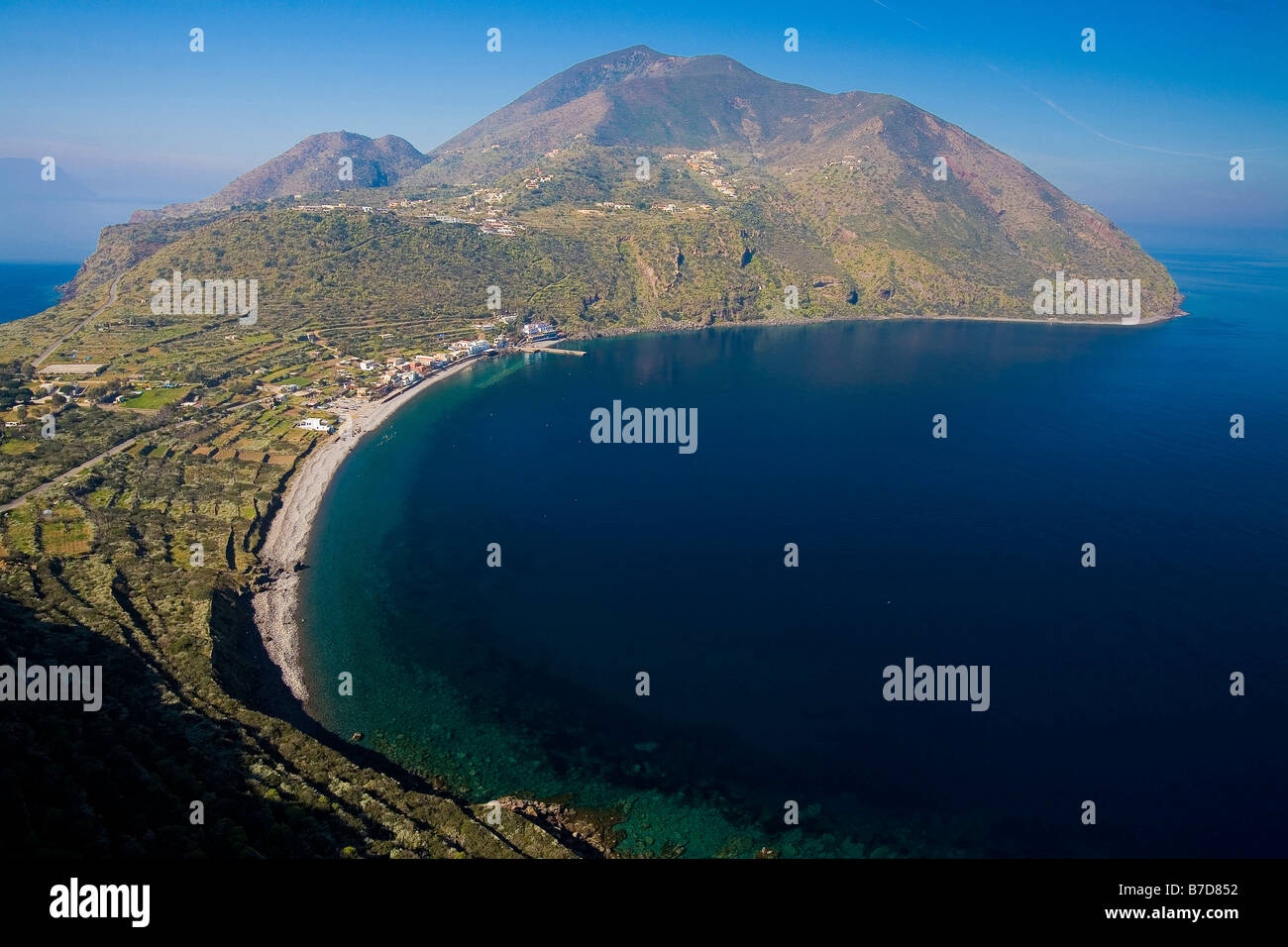 Aerial view, Filicudi island, Aeolian Islands, Sicily, Italy Stock ...