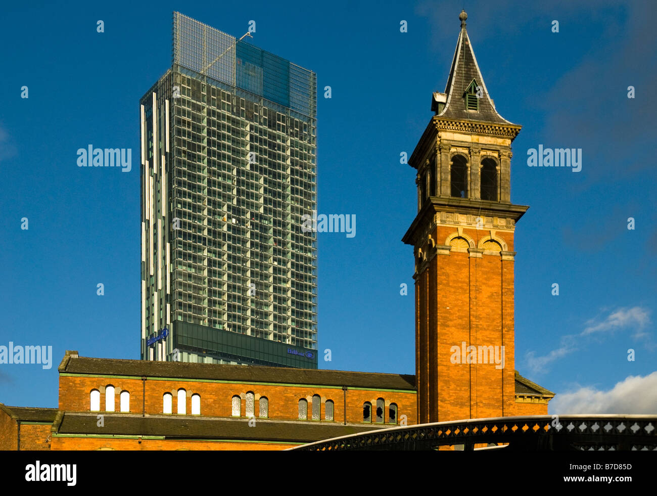 The Beetham Tower and the former Castlefield Congregational Chapel ...