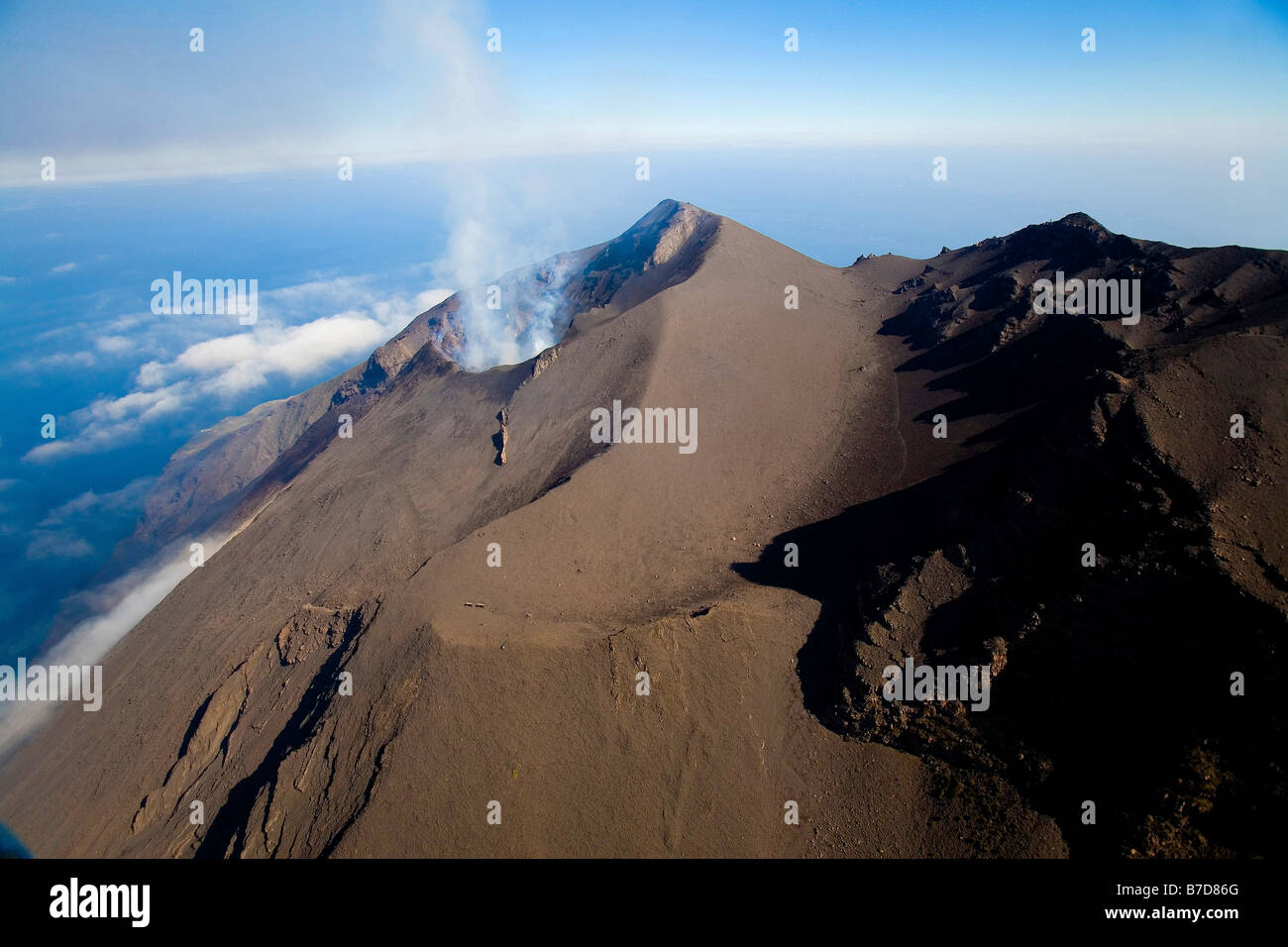 Aerial view, Stromboli island, Aeolian Islands, Sicily, Italy Stock ...