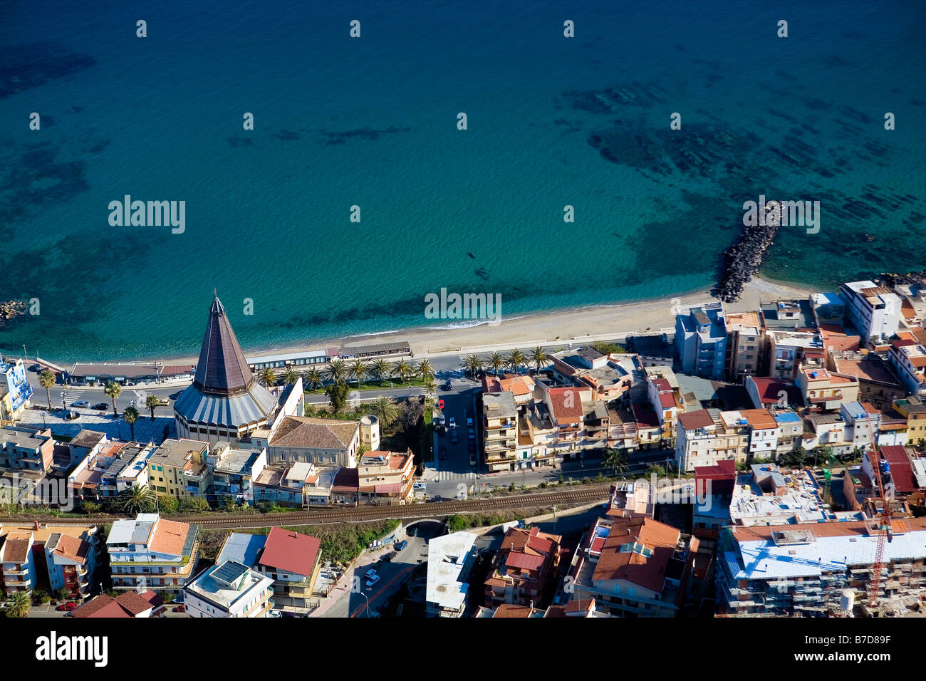 Aerial view, Giardini Naxos, Sicily, Italy Stock Photo - Alamy