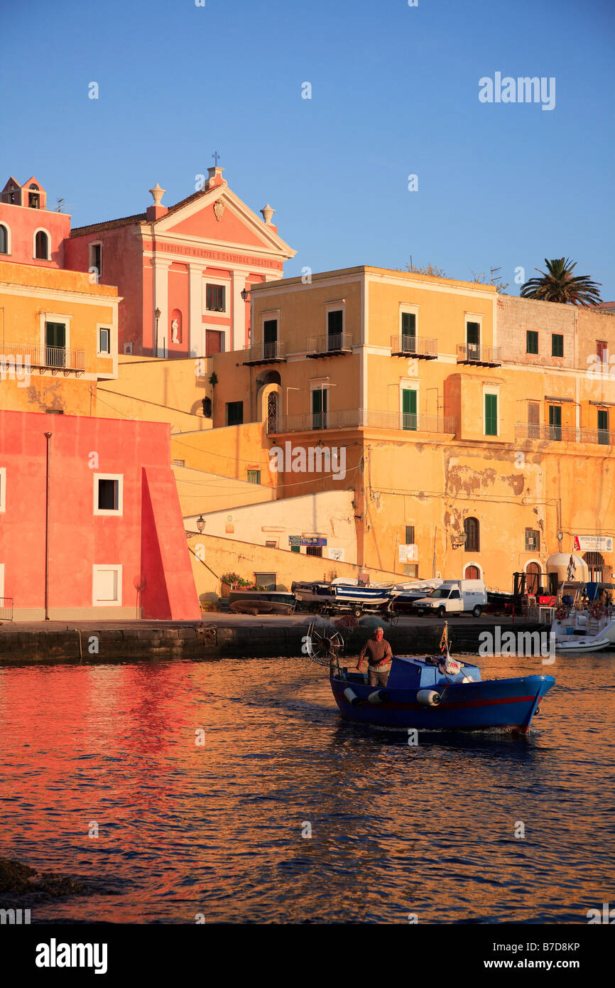 Houses and the ancient church of S. Candida, Ventotene island, Lazio ...