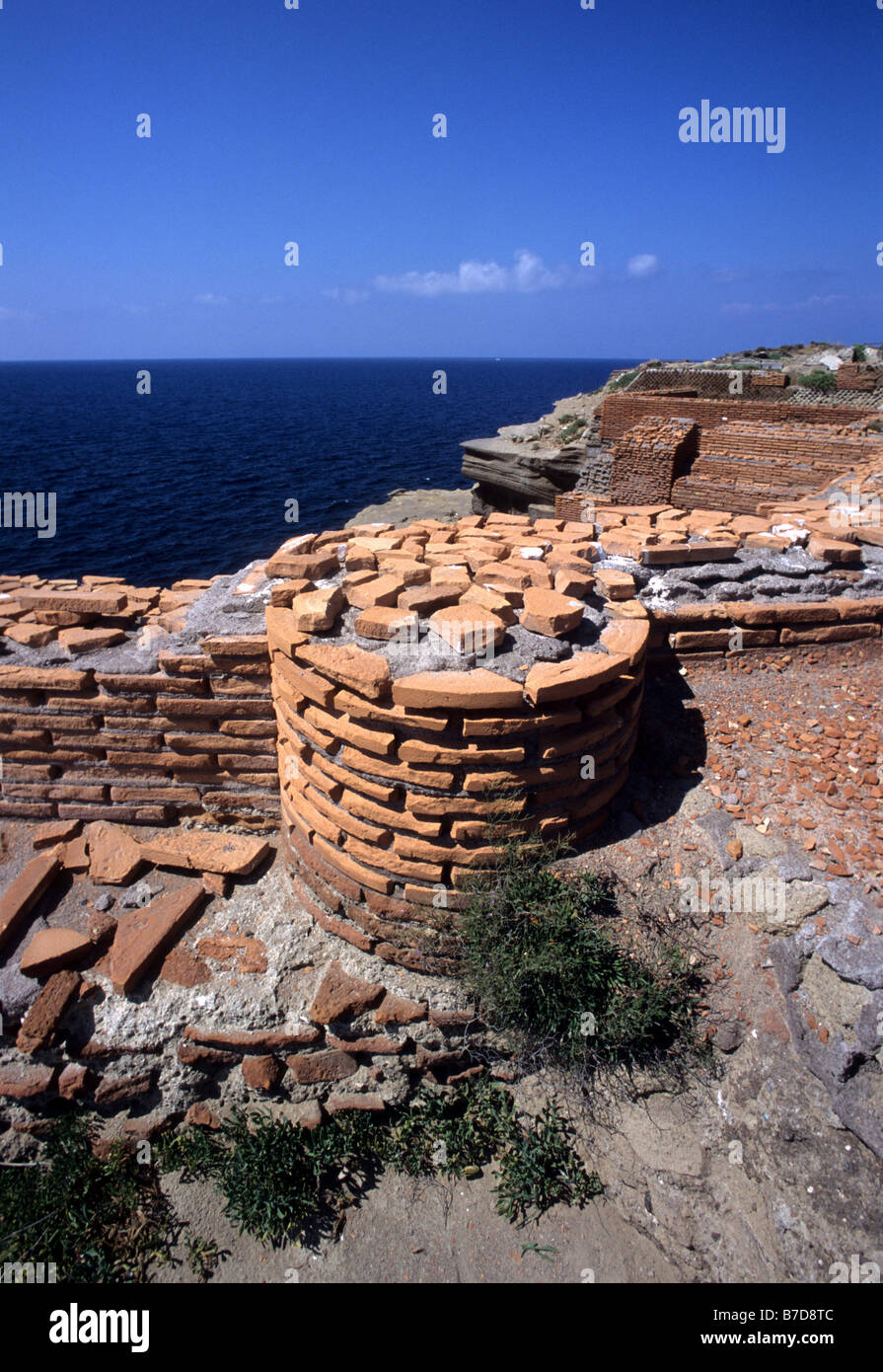Ruins, archaeological area of Villa Giulia, Ventotene island, Lazio ...
