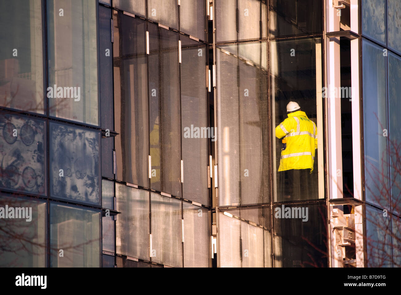 Site manager in new hq building chester Stock Photo - Alamy
