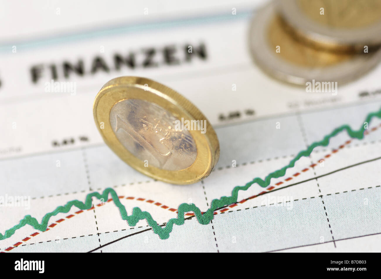 chart with Euro coins Stock Photo - Alamy