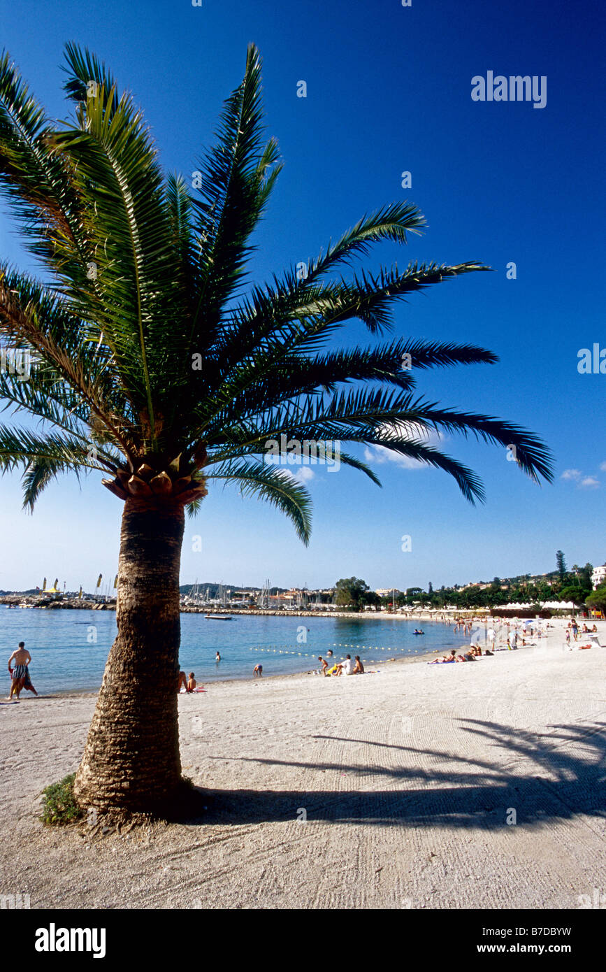 The public beach of the village of Beaulieu sur mer near the Cap Ferrat ...