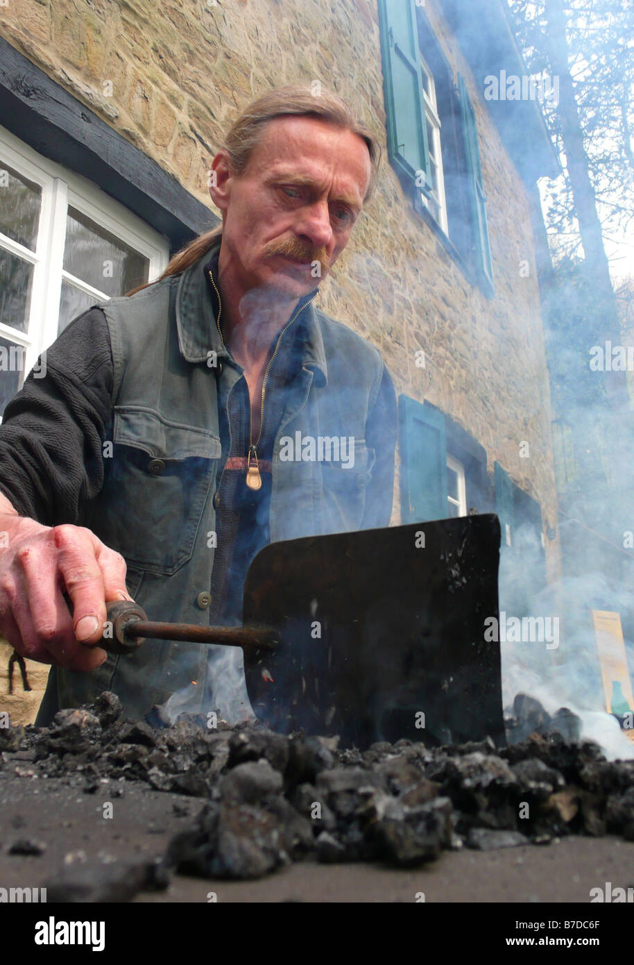 traditional handcraft, smith start a fire, Germany Stock Photo - Alamy