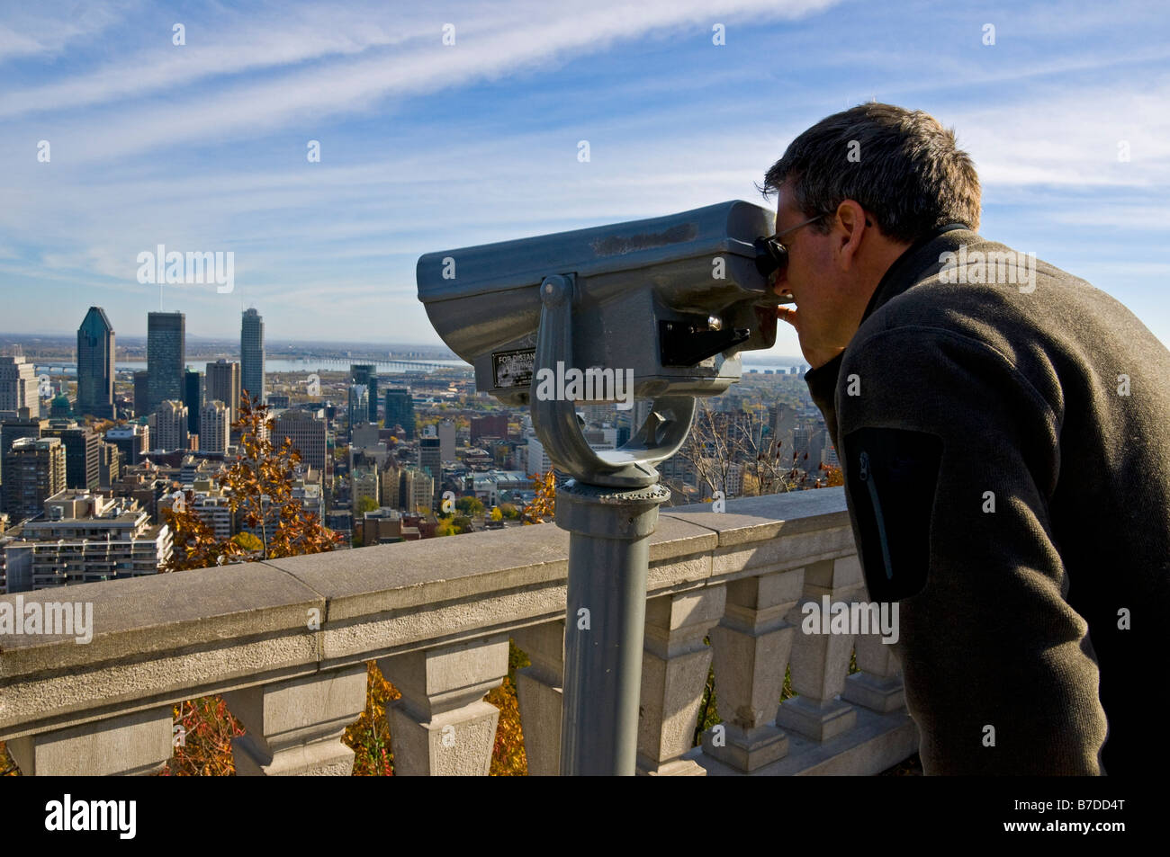 Man looking at the city from the Viewpoint at the Observatory of the ...