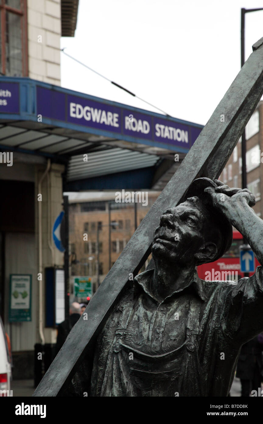 Close-up of a Bronze sculpture of an old-fashioned window cleaner ...