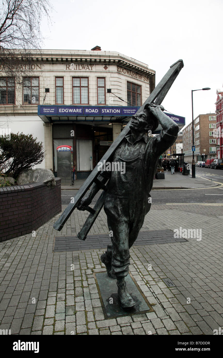 Charming Bronze sculpture of an old-fashioned window cleaner looking up ...