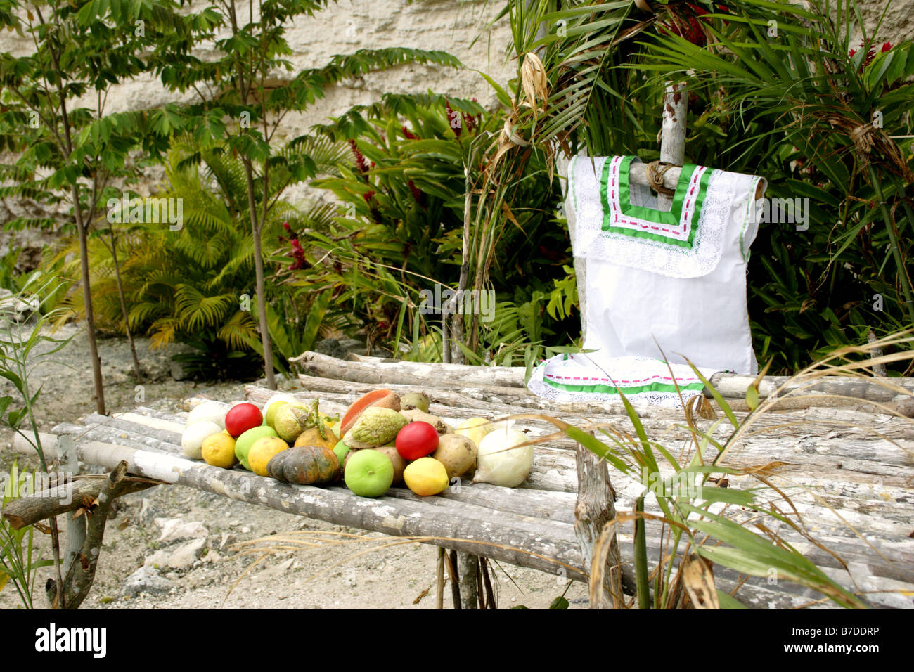 Mexican dress and fresh fruit, Maya Riviera, Mexico Stock Photo - Alamy