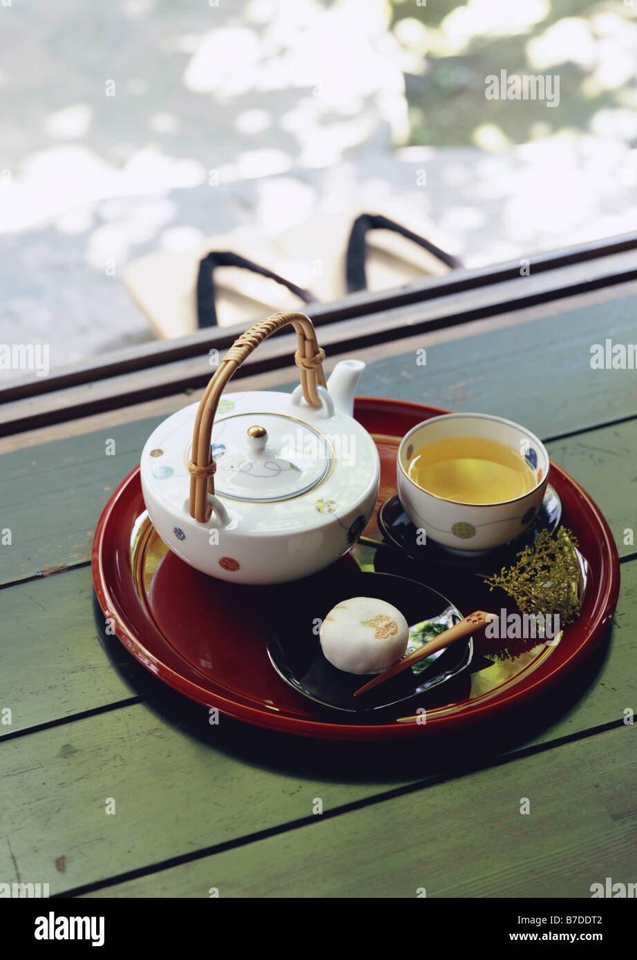 Japanese Green Tea and Japanese Sweet Stock Photo - Alamy