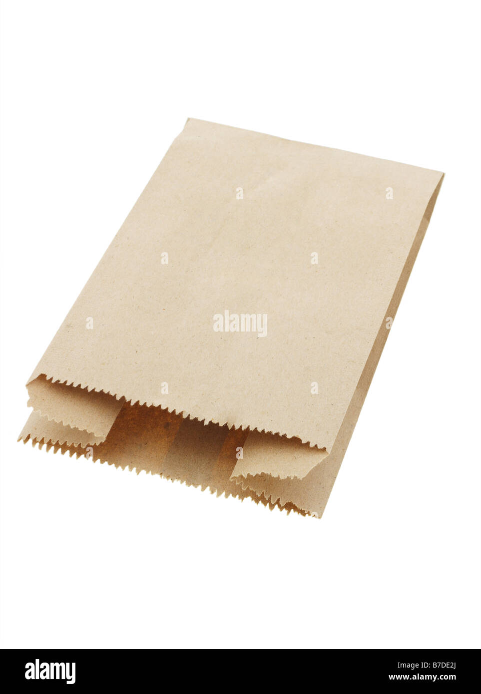 Empty brown paper bag on white background Stock Photo - Alamy