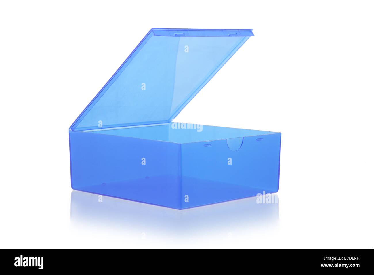 Blue plastic box isolated on white background Stock Photo - Alamy