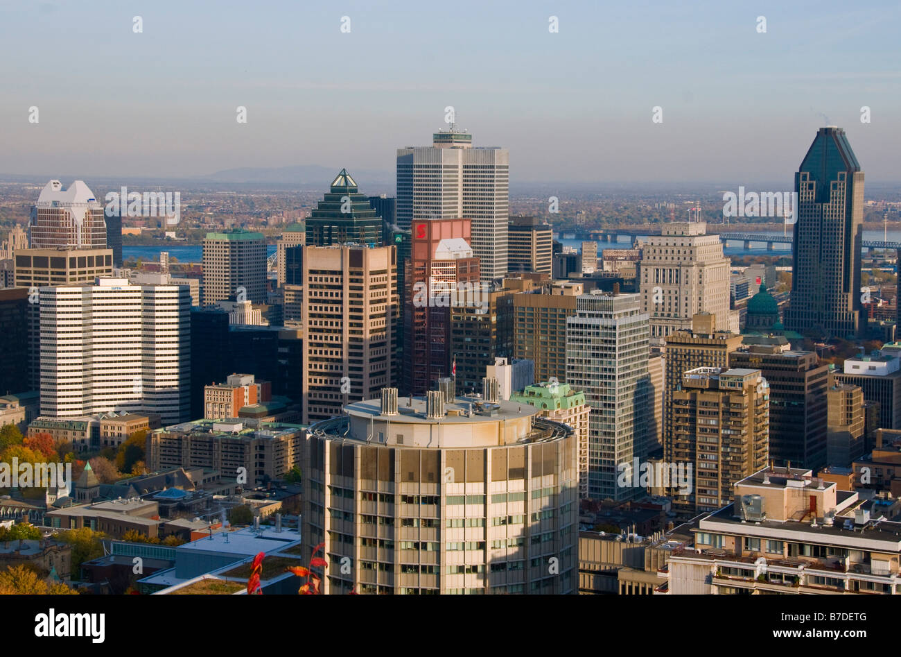 Skyline of Montreal as seen from the Observatory of the Chalet du Mont ...