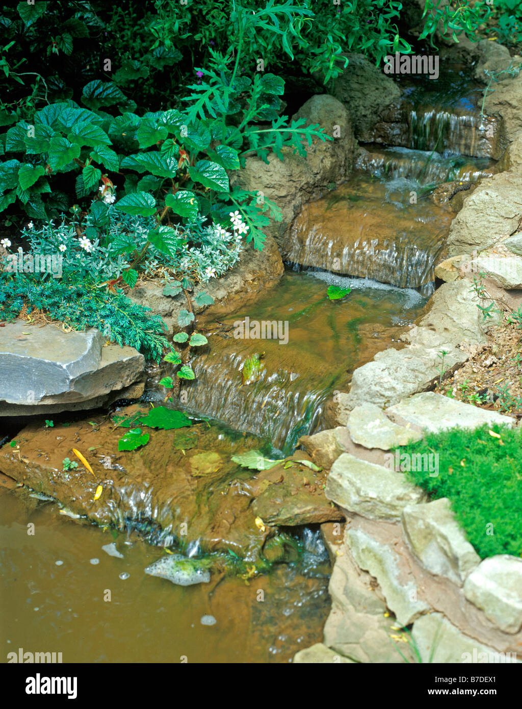 WATERFALL CONSTRUCTED FROM PREFORMED CONCRETE SECTIONS Stock Photo - Alamy